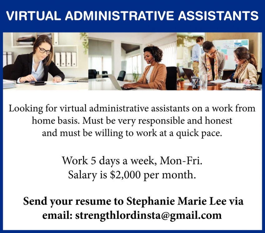 Work from home administrative jobs store