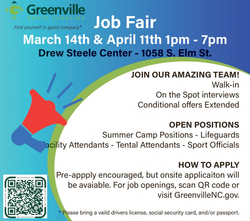 Job Fair, Greenville North Carolina, Greenville, NC
